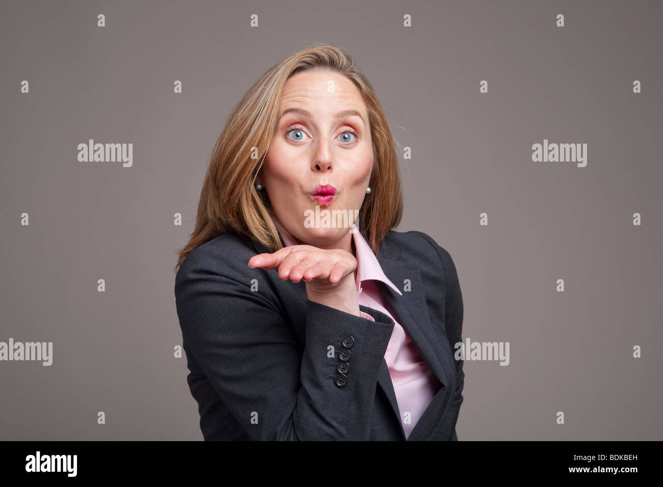 Woman puckering for a kiss hi-res stock photography and images - Alamy