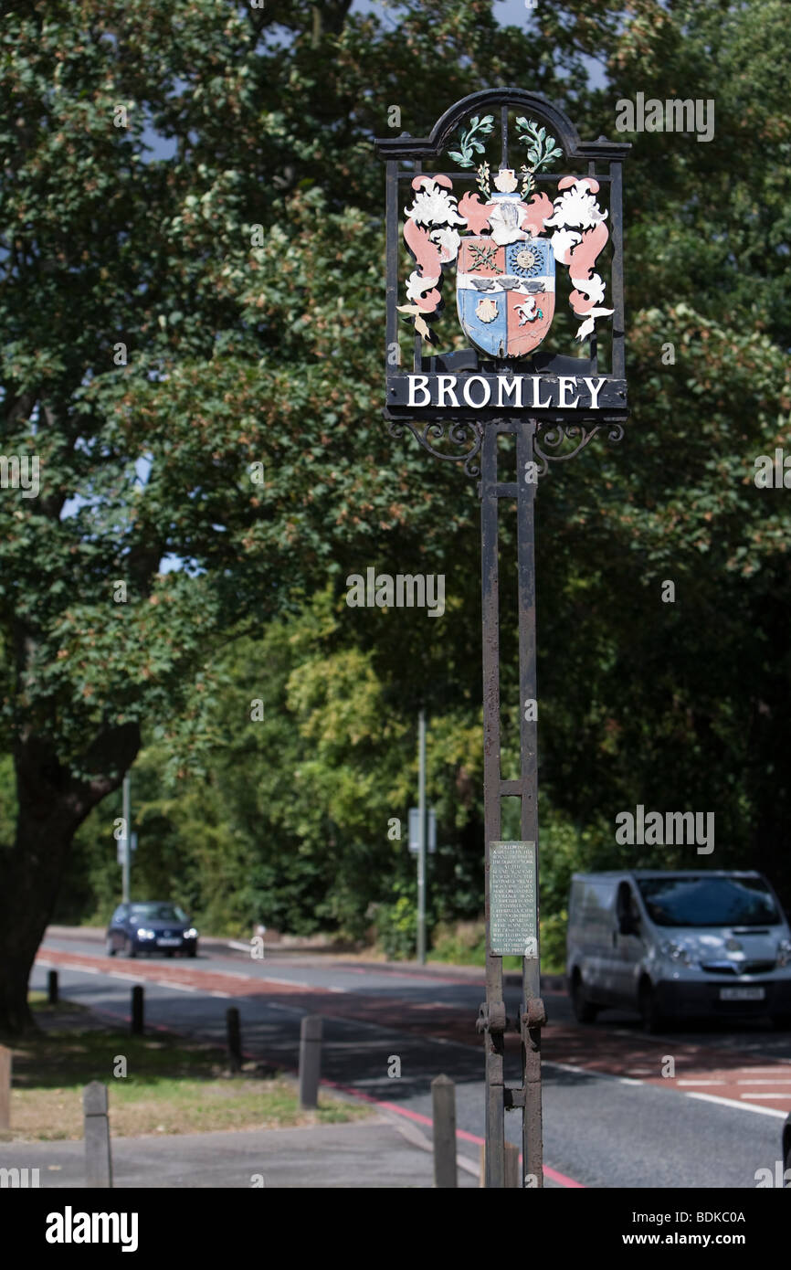 Village Sign, Bromley Kent UK Stock Photo - Alamy