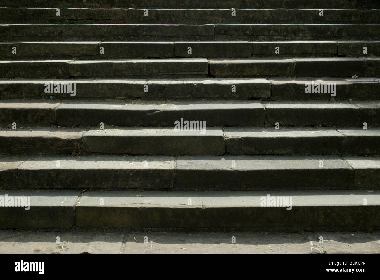 worn stone steps in sunlight with heavy shadows horizontal Stock Photo ...