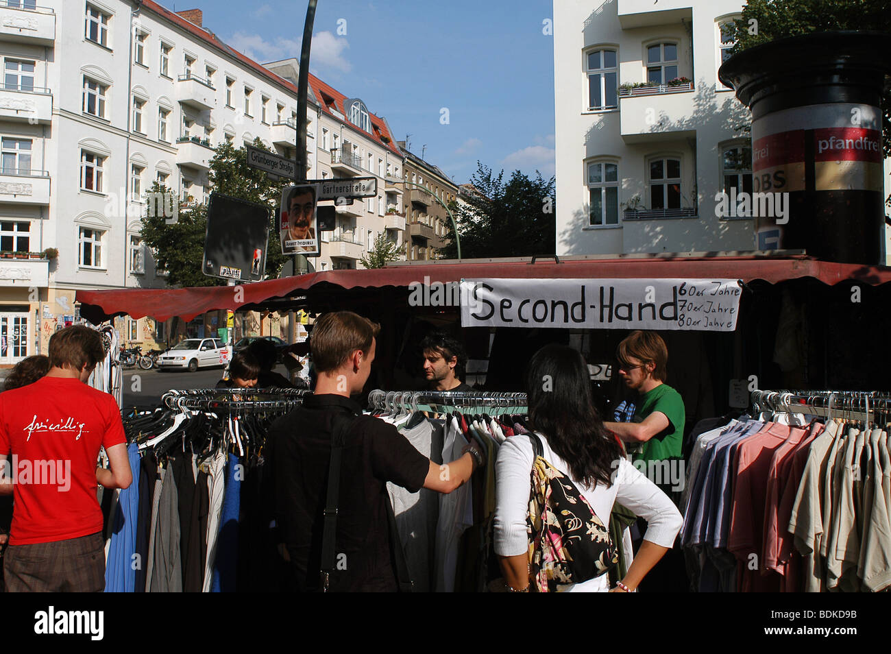Street Market at Boxhagener Platz, Kreuzberg-Friedrichshain Stock Photo ...