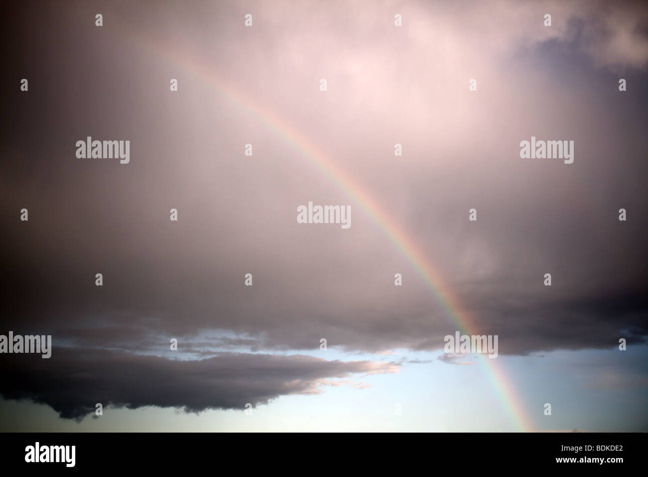 Partial rainbow on a cloudy sky - Aberdeen - Scotland - UK Stock Photo ...