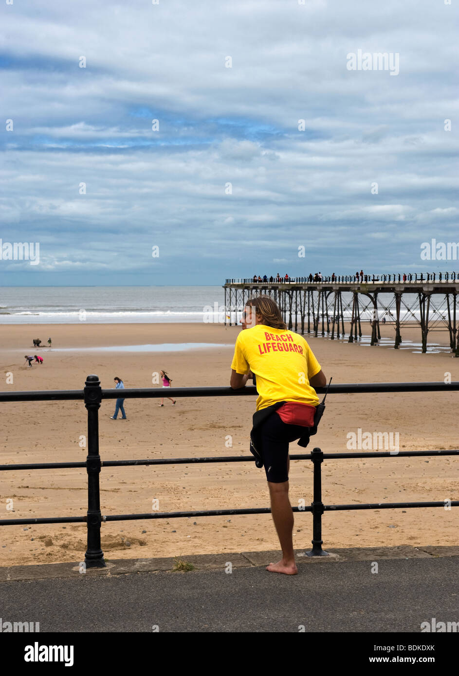 Lifeguard Keeping Watch Over Beach Stock Photo - Alamy