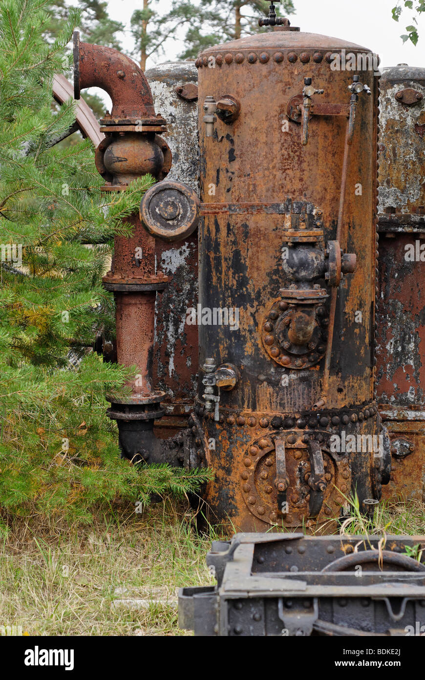 Old rusty steam boiler Stock Photo - Alamy
