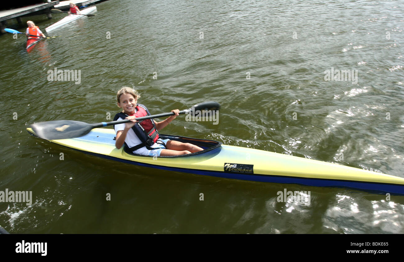 danish child at kayak in the summer Stock Photo - Alamy