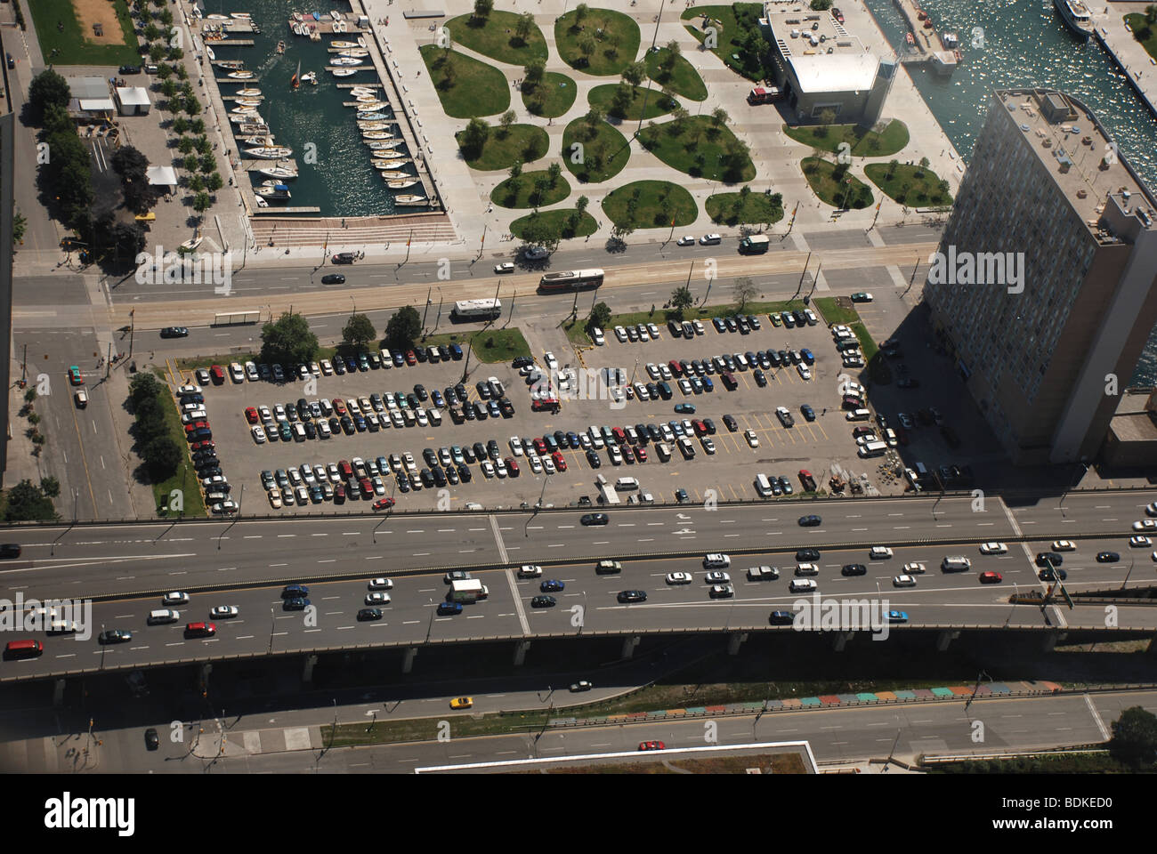 Aerial view of downtown Toronto and highway Stock Photo - Alamy