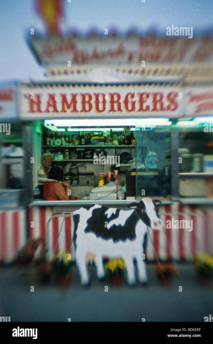 Country fair hamburger stand Stock Photo - Alamy