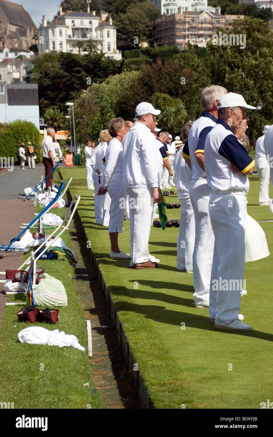 The gutter at a bowls match in Torquay,bowls, britain, brown, clean ...