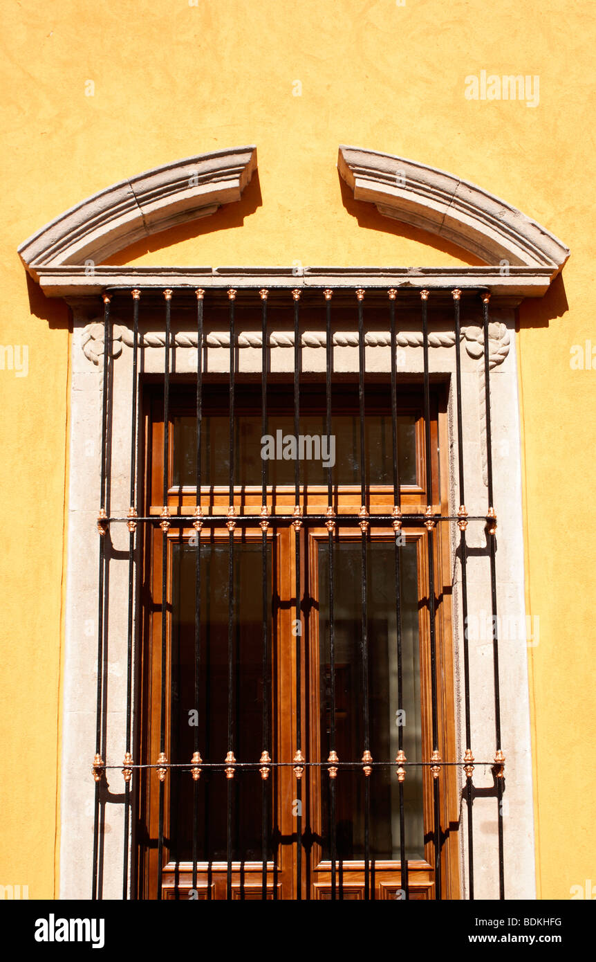 Window of Spanish colonial window in the city of San Luis de Potosi ...
