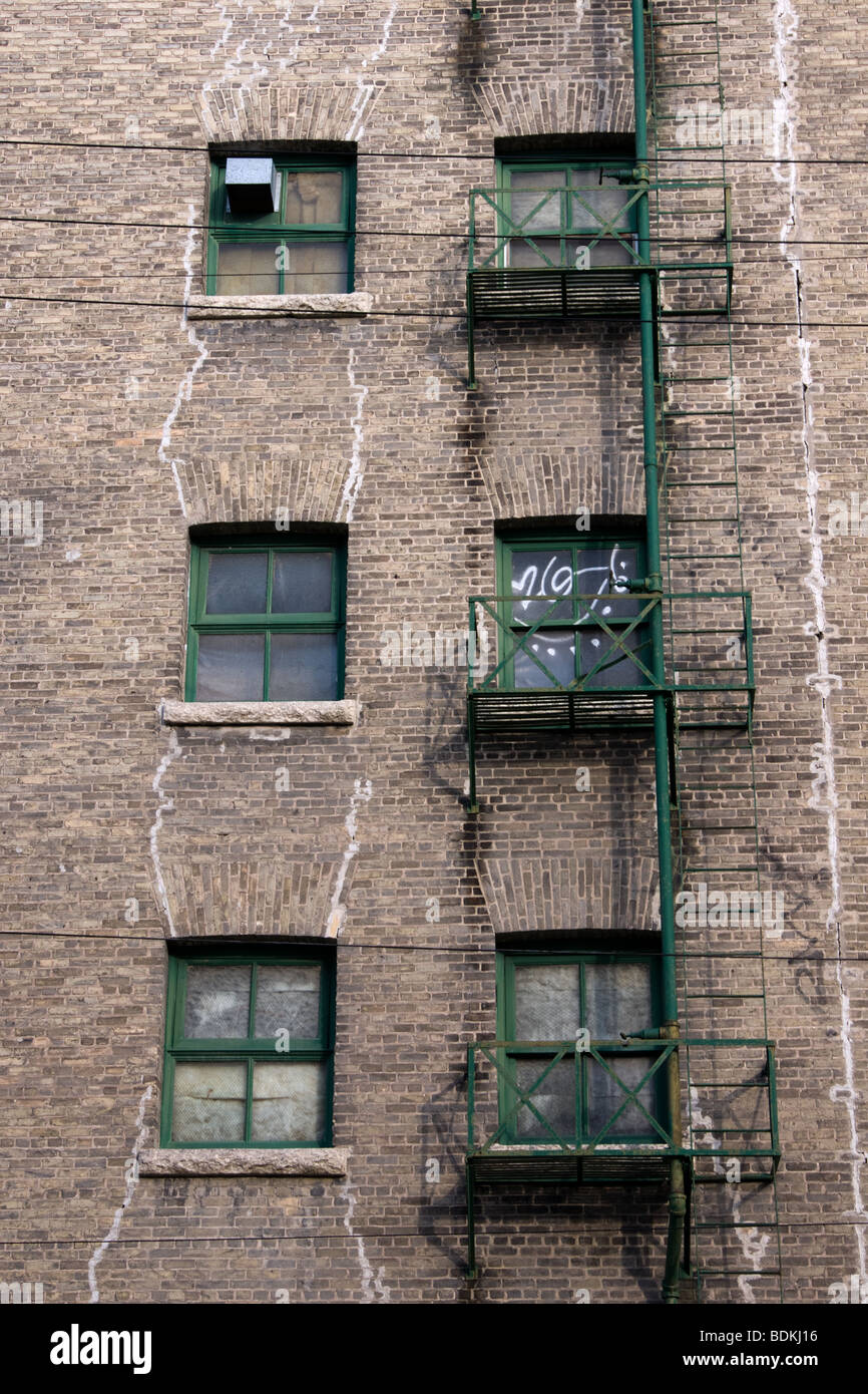 old-fashioned fire escape on brick building Stock Photo - Alamy