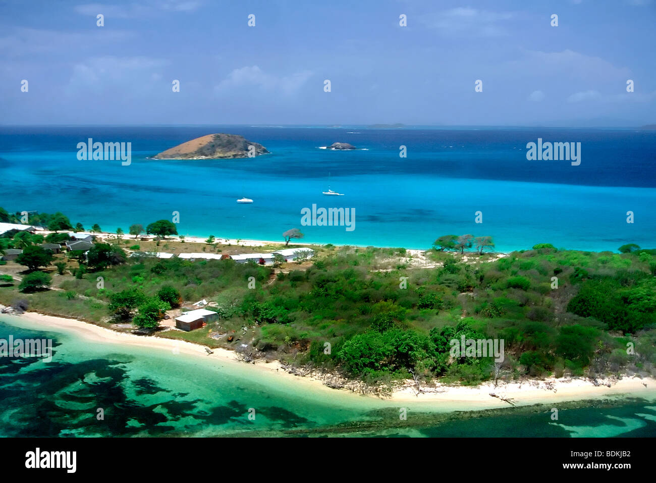 Aerial view of the Southern Grenadine Islands, St. Vincent and the ...