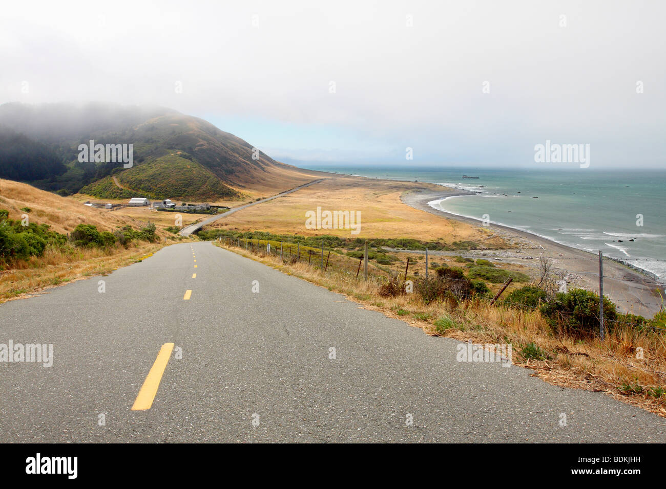 Mattole Road on California's Lost Coast makes its way down the side of ...