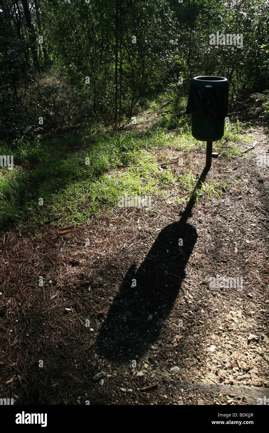 one litter bin in park in countryside Stock Photo - Alamy