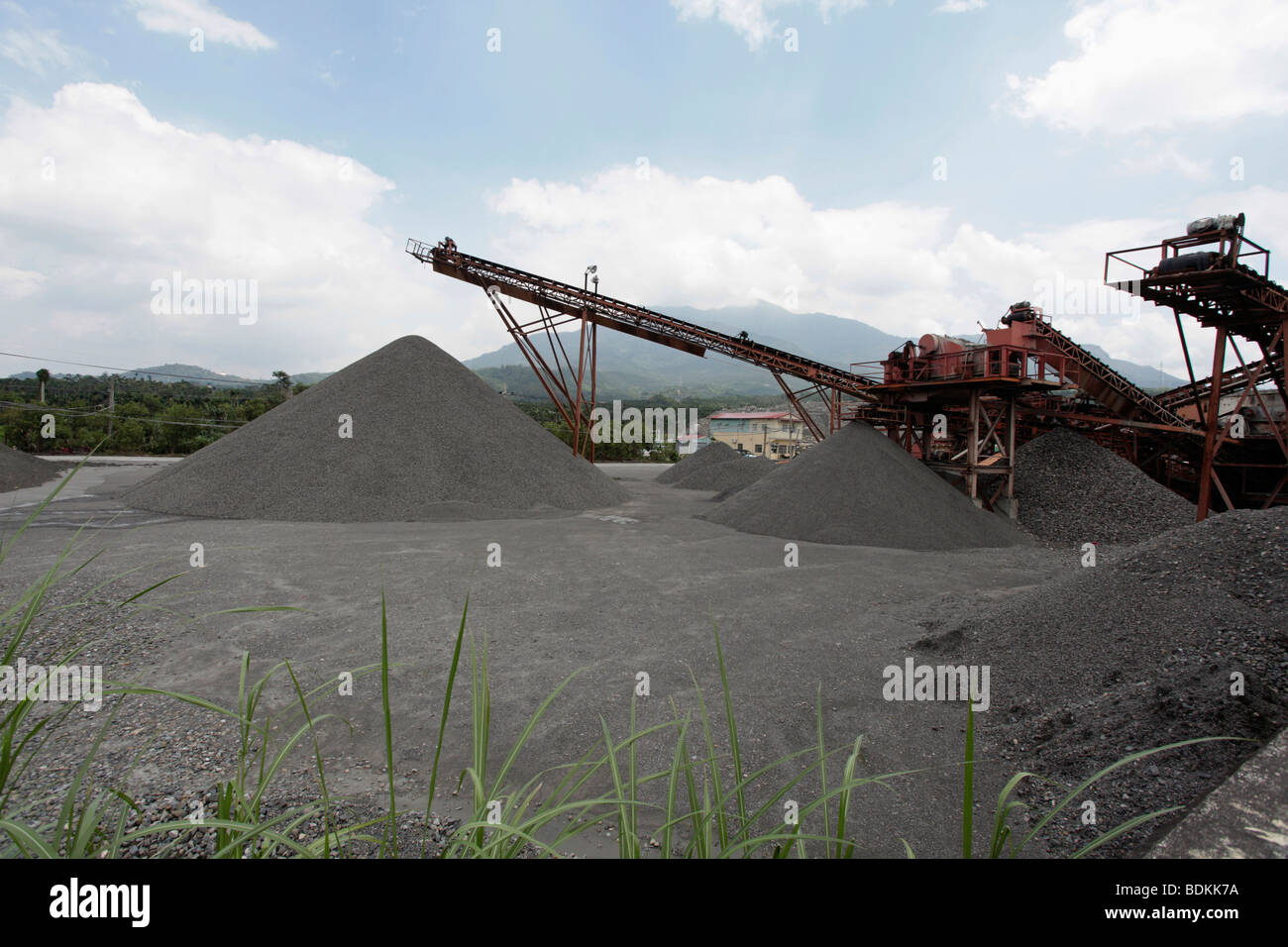 Sand factory includes conveyor belt and sand Stock Photo - Alamy