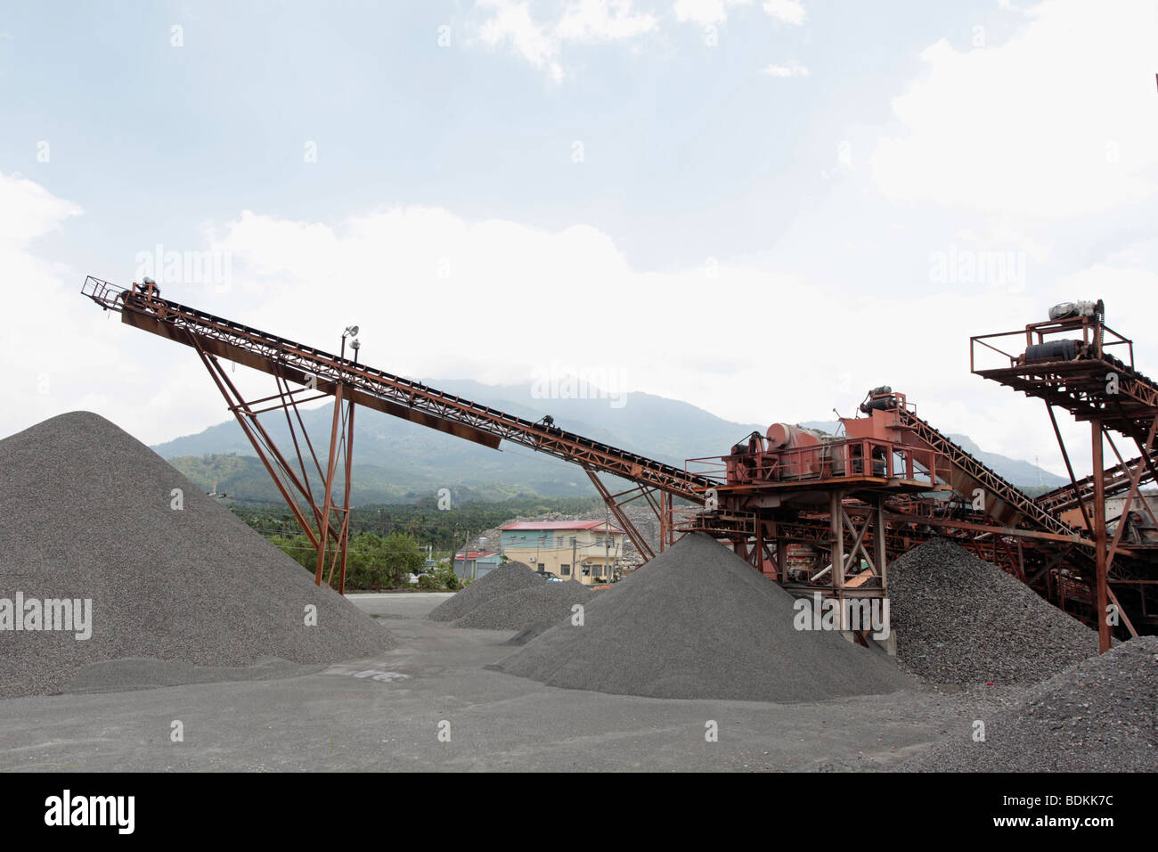 Sand factory includes conveyor belt and sand Stock Photo - Alamy