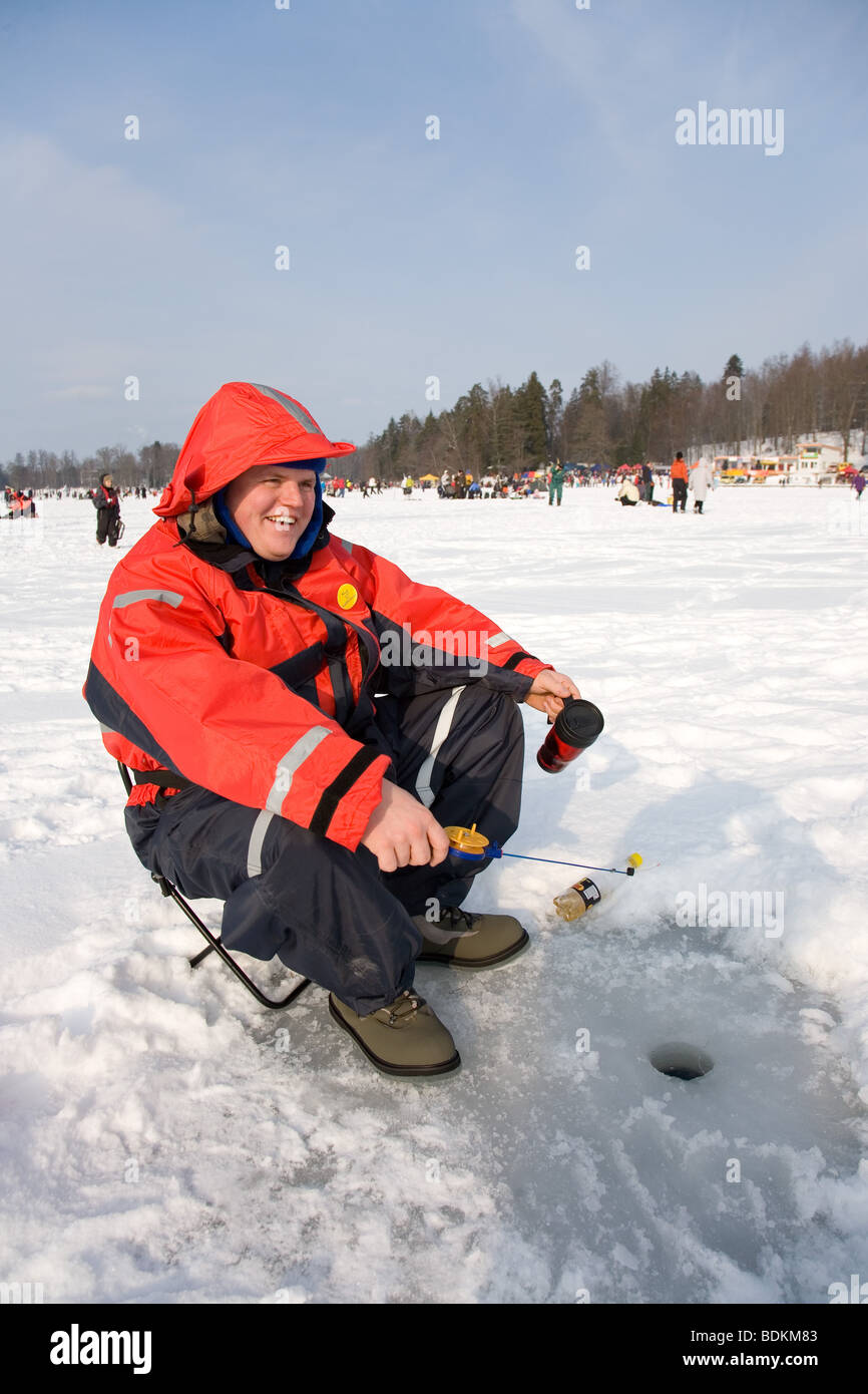 Ice Fishing Competition Goldfish on Lake Pühajärv, Valga County ...