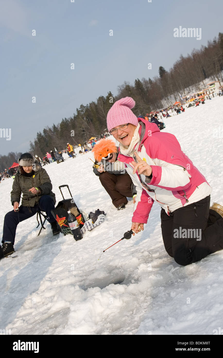 Ice Fishing Competition Goldfish on Lake Pühajärv, Valga County ...