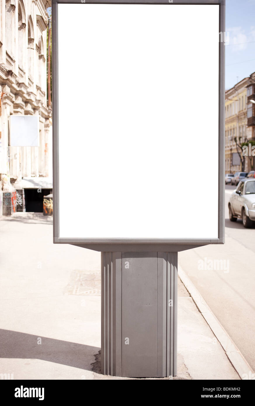 empty white space on street billboard, focus point selective Stock ...