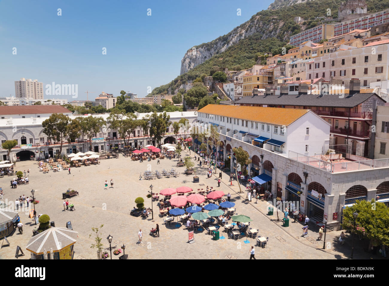 Gibraltar. Cafes and bars on Casemates Square Stock Photo - Alamy