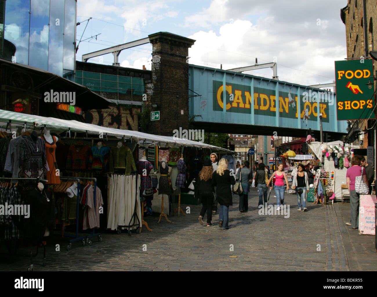 The Railway Bridge Over Camden High Street from Camden Market Stock ...