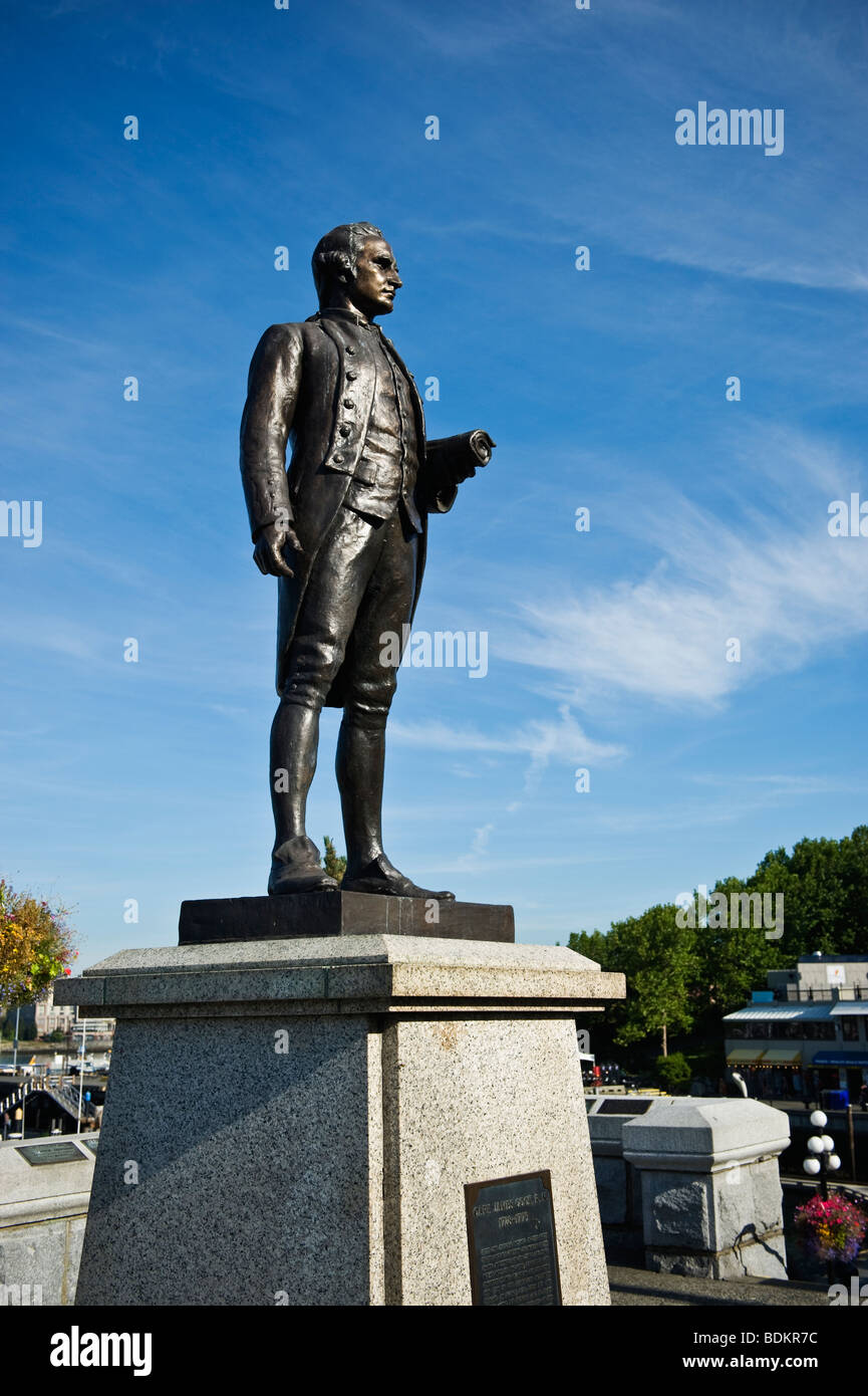 Statue of Captain James Cook, Victoria, British Columbia, Canada Stock ...