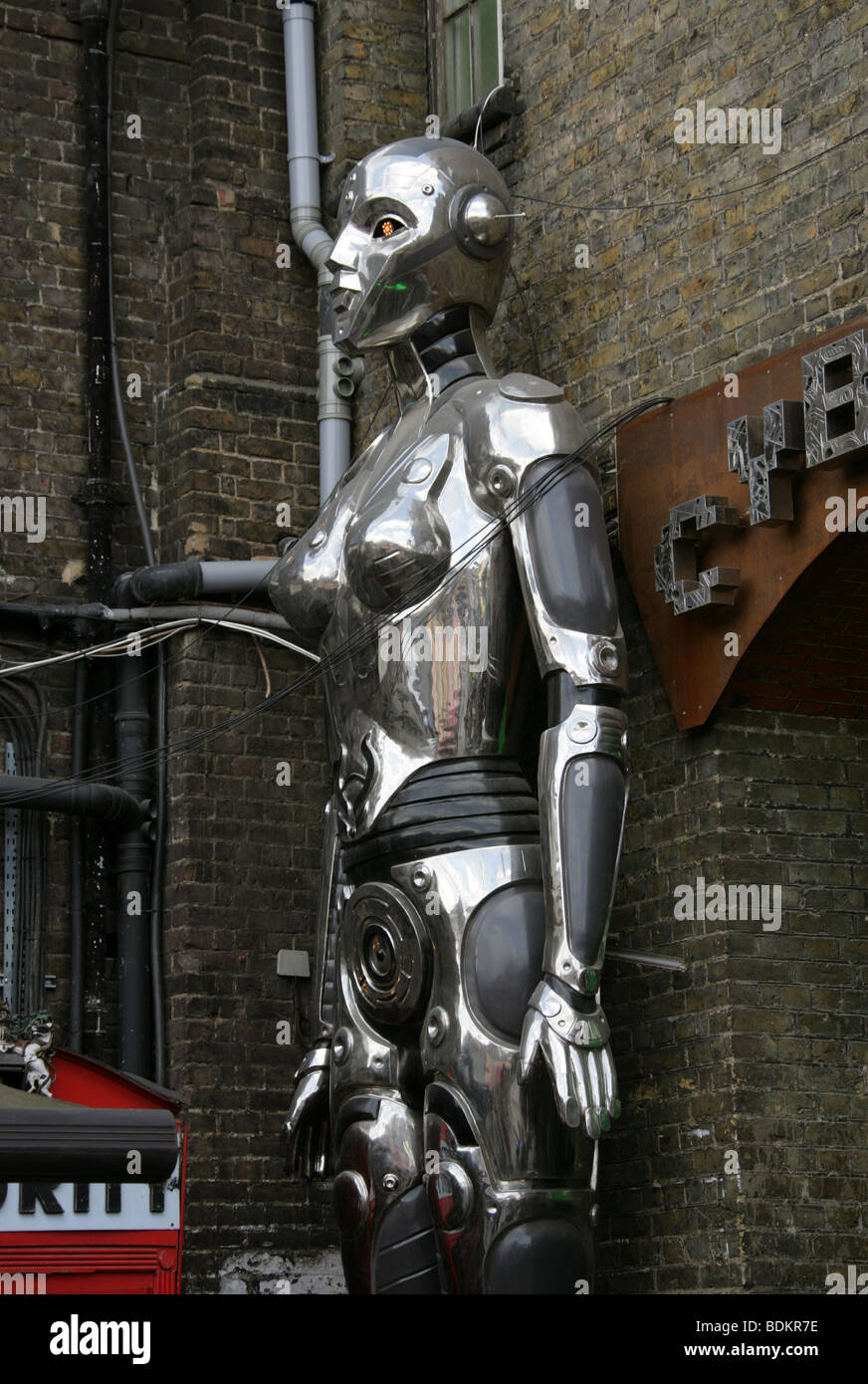 Large Statue of a Female Cyborg Outside Cyberdog Shop in Camden Market ...