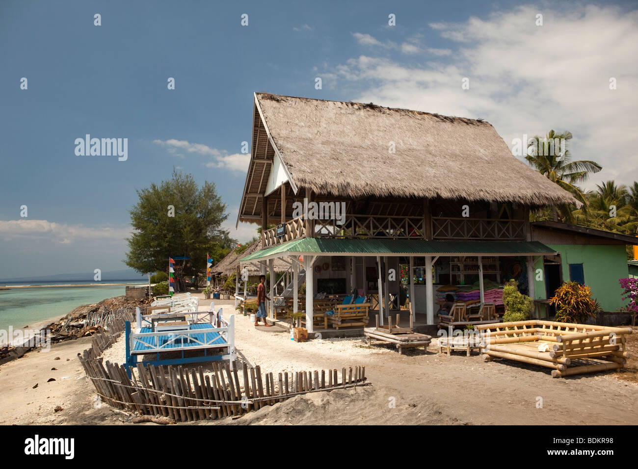 Indonesia, Lombok, Gili Air, Harmony, seafront bar and restaurant Stock ...