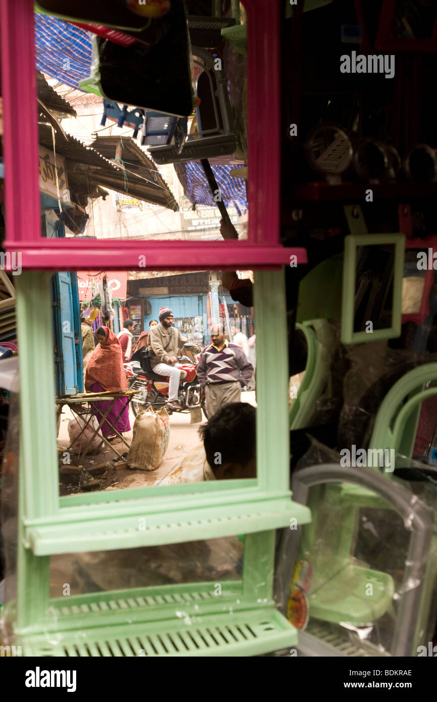 A street scene showing daily life in one of the narrow lanes (Gali) of ...