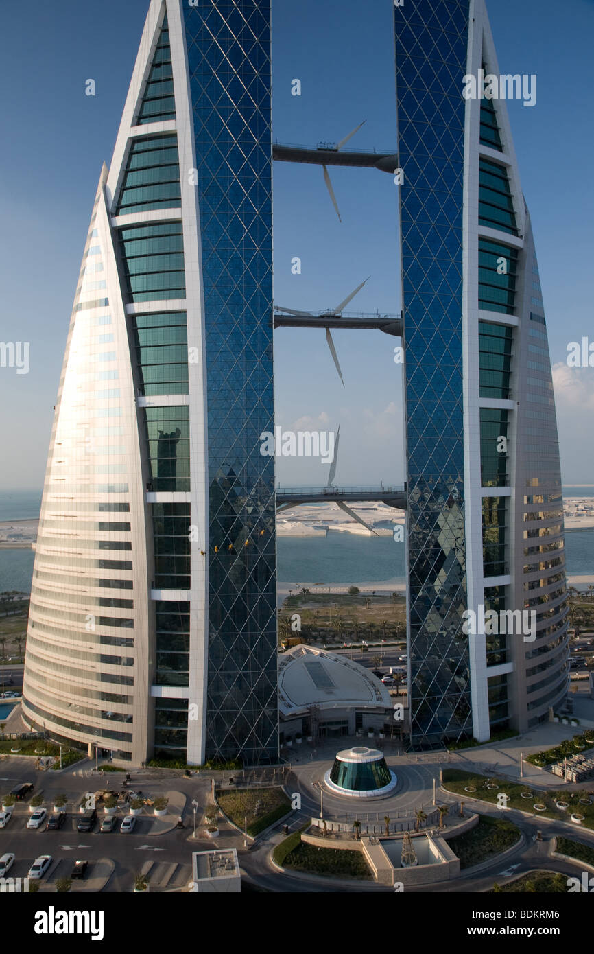 Bahrain World Trade Center Manama Wind Turbines Stock Photo - Alamy