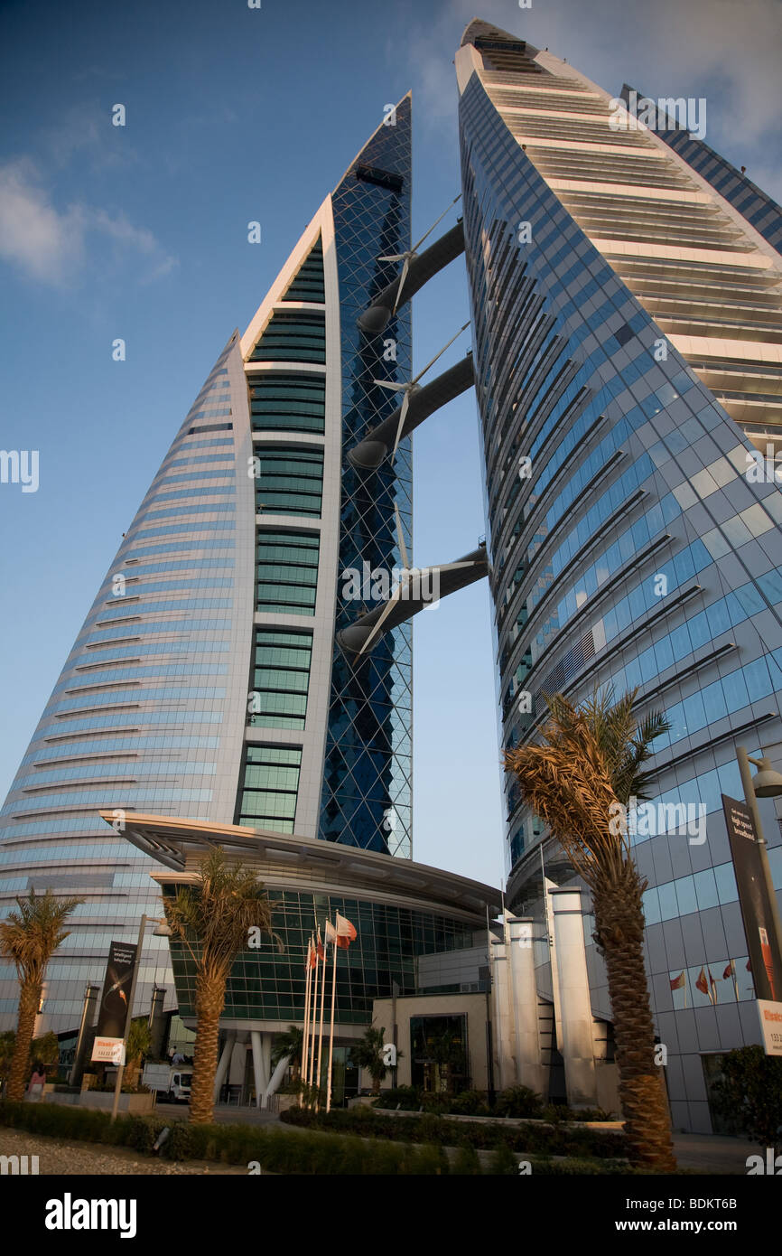 Bahrain World Trade Center Manama Wind Turbines Stock Photo - Alamy