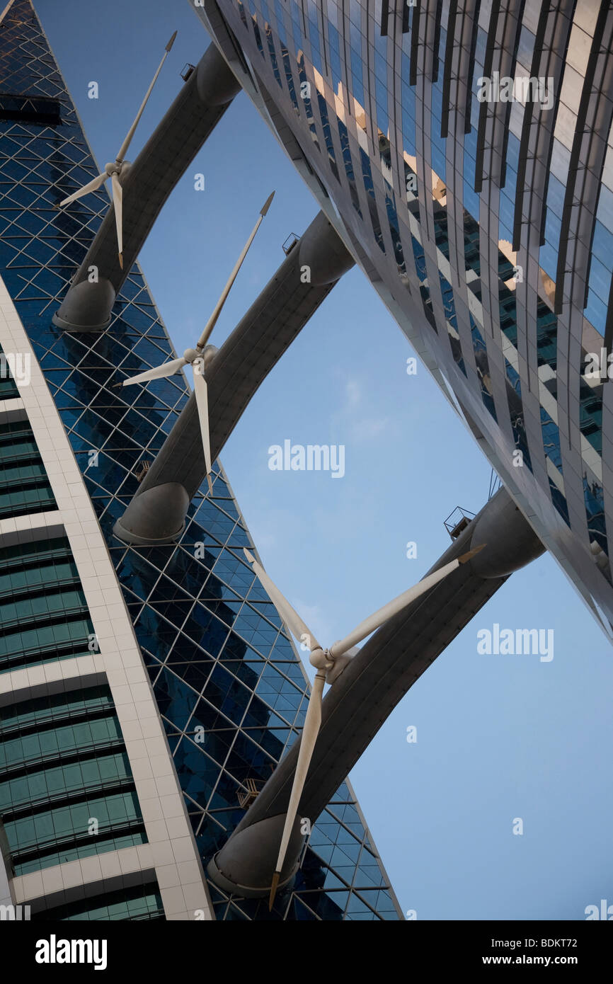 Bahrain World Trade Center Manama Wind Turbines Stock Photo - Alamy