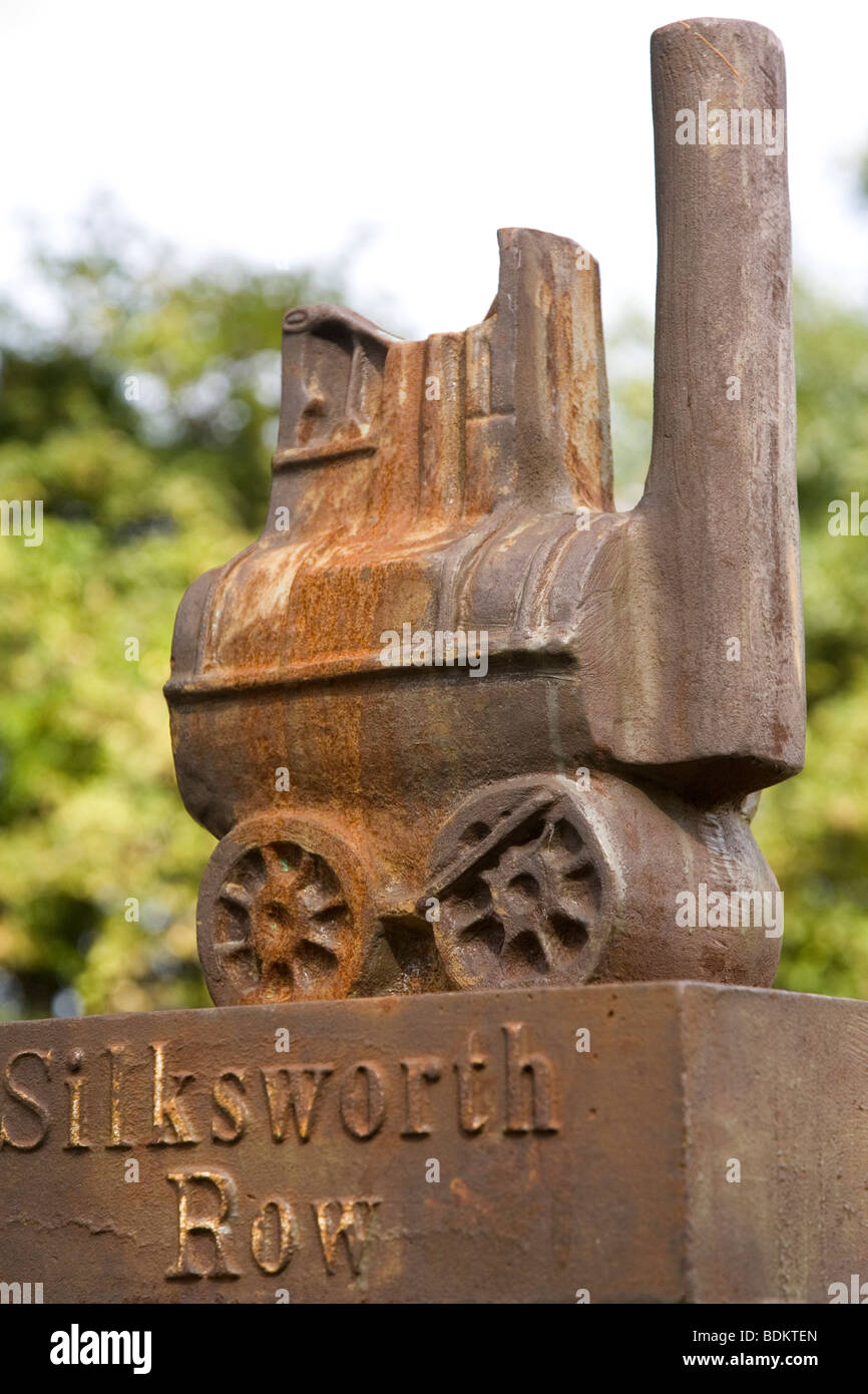 A casting of a steam engine adorns a footpath and cyclepath, which are ...