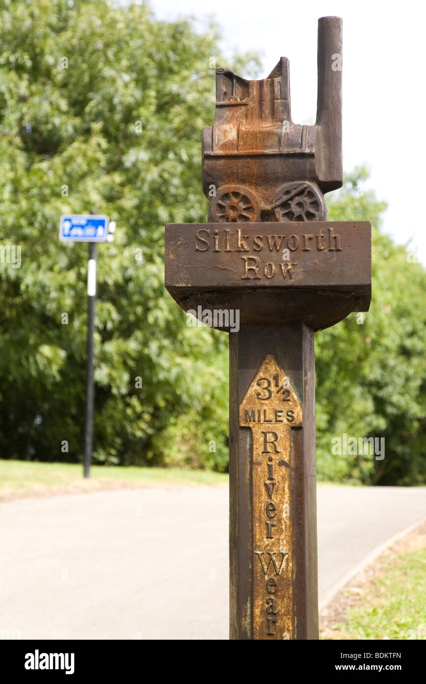 A casting of a steam engine adorns a footpath and cyclepath, which are ...