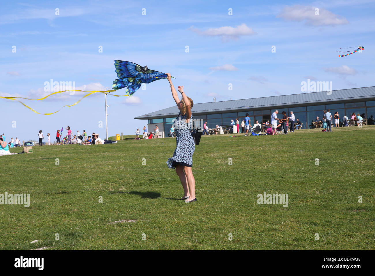 Windy day kites hi-res stock photography and images - Alamy