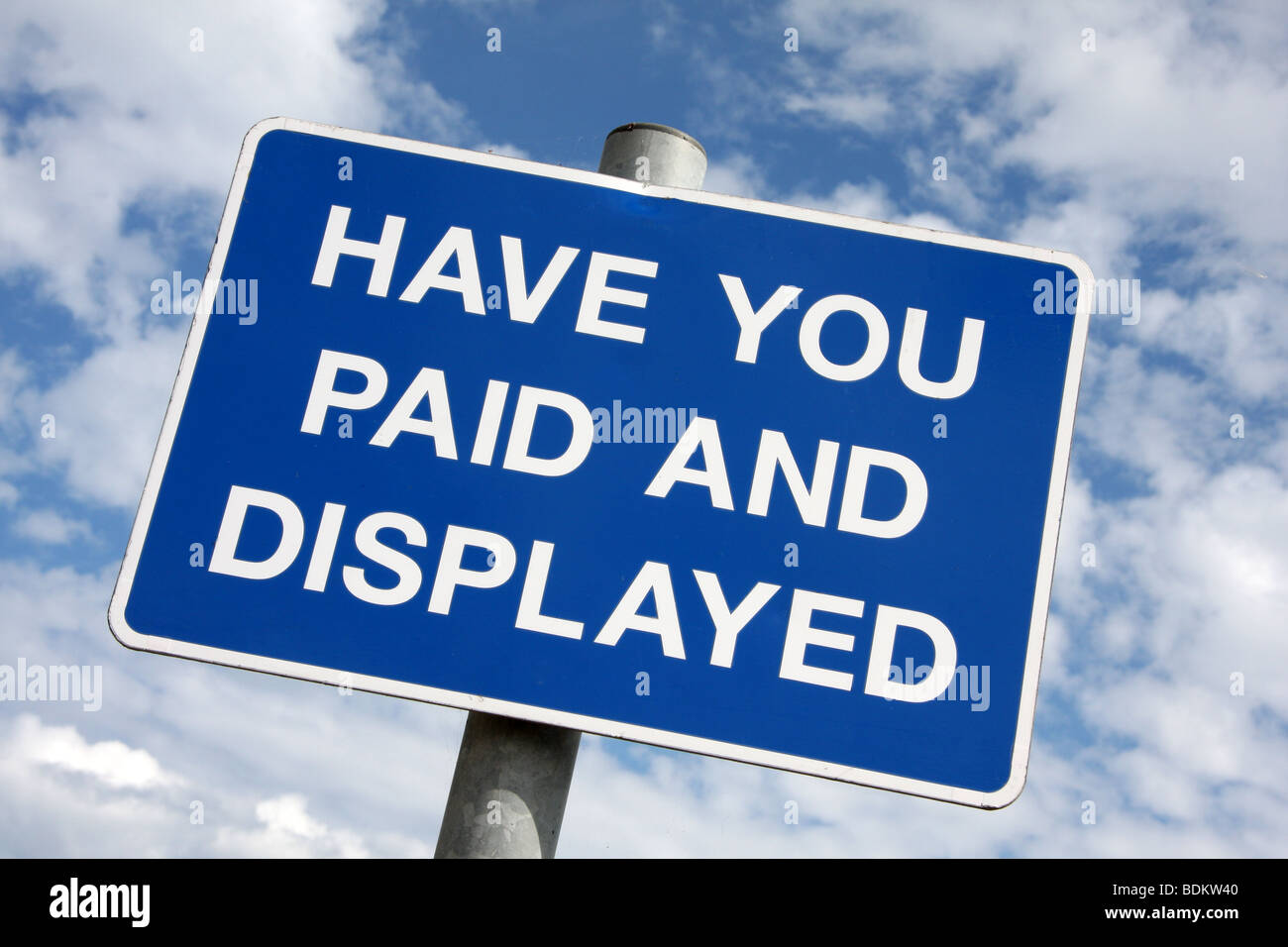 Pay & Display parking sign Stock Photo - Alamy