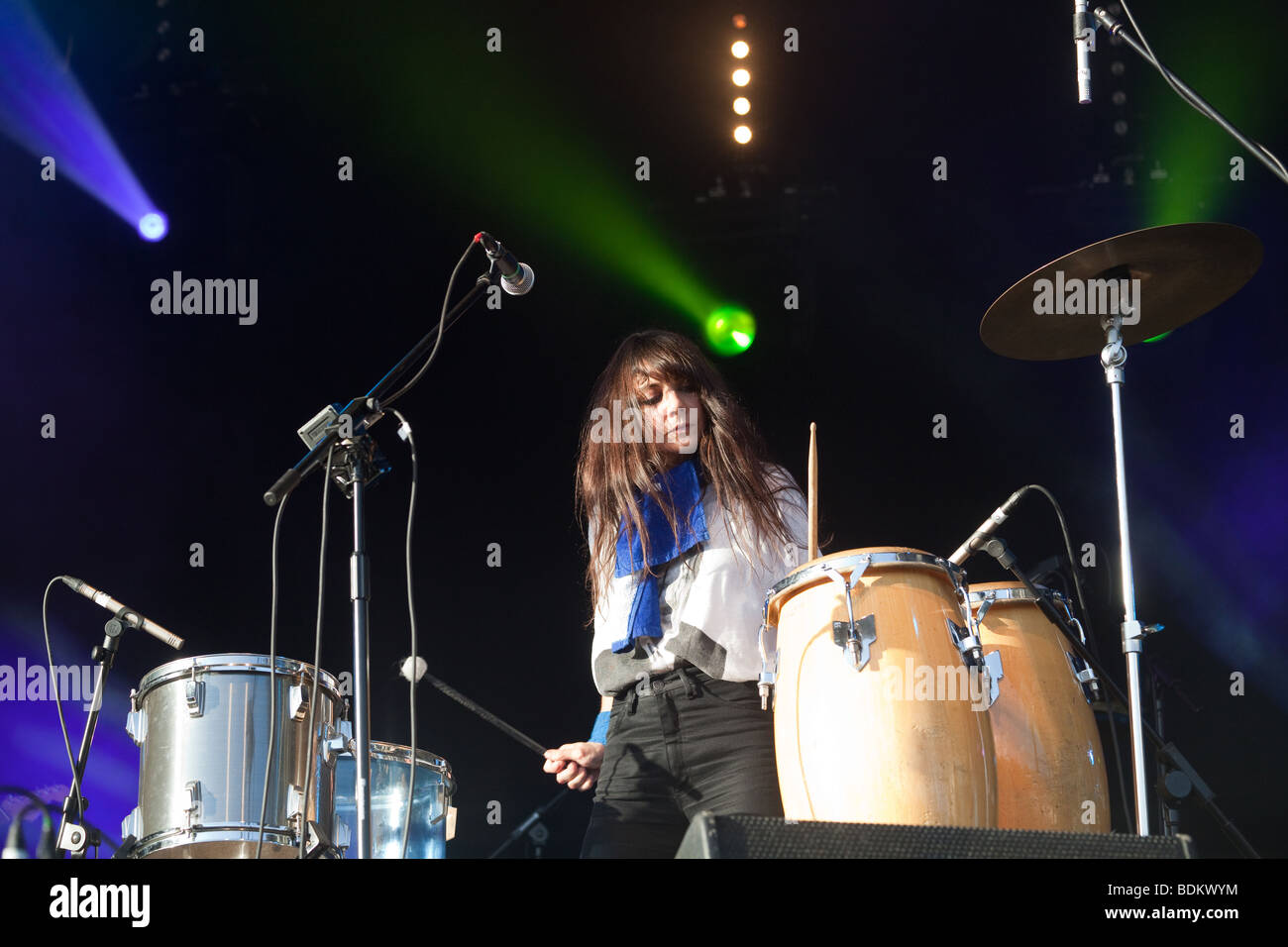 Gang Gang dance performing at the Greenman festival 2009 Stock Photo ...