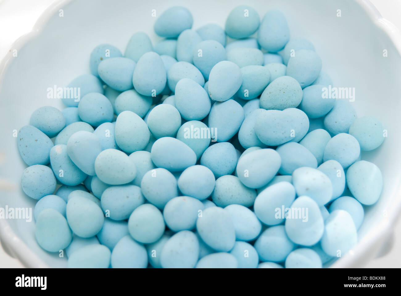 Robin's-egg blue chocolate candies Stock Photo - Alamy