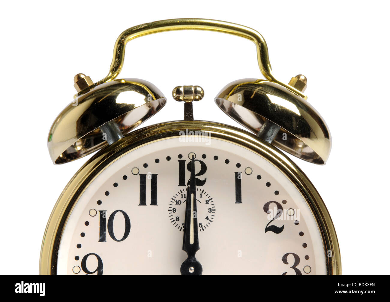 Vintage alarm clock face isolated over a white background Stock Photo ...