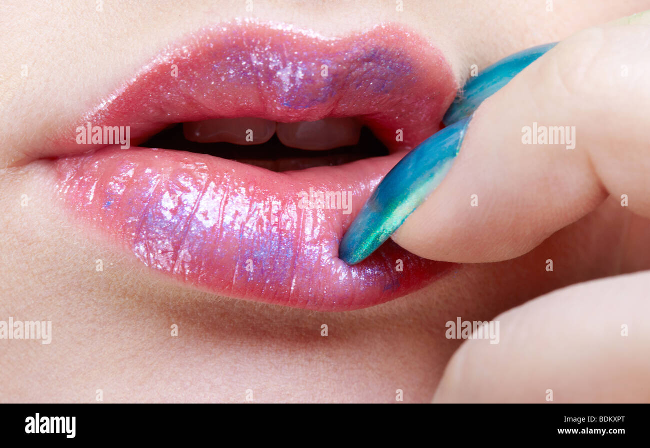 portrait of beautiful girl's lips Stock Photo - Alamy