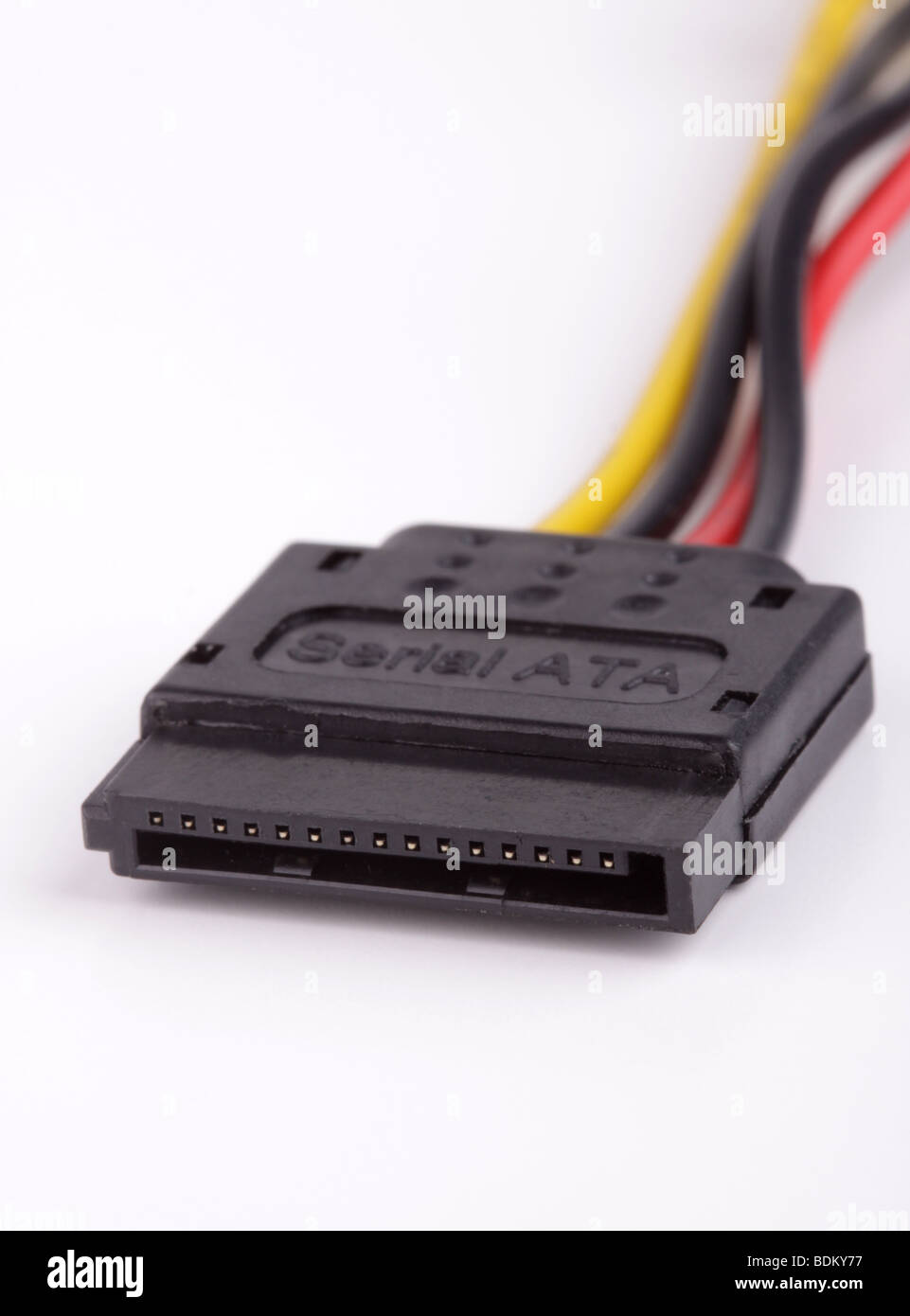 Close up view of a serial ATA electrical cable connector Stock Photo ...