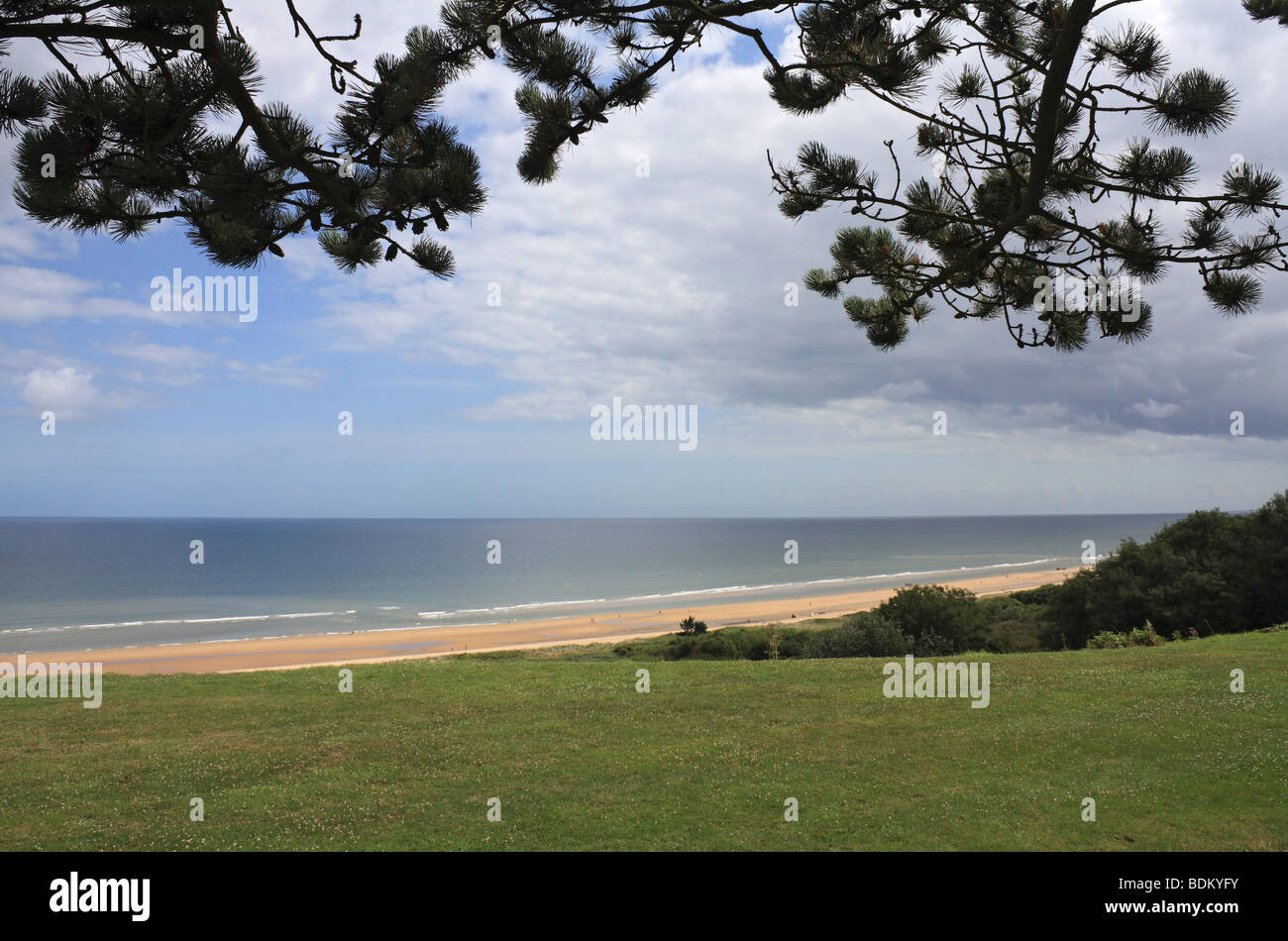 View of Omaha beach from the American war cemetery, at Colleville-sur ...