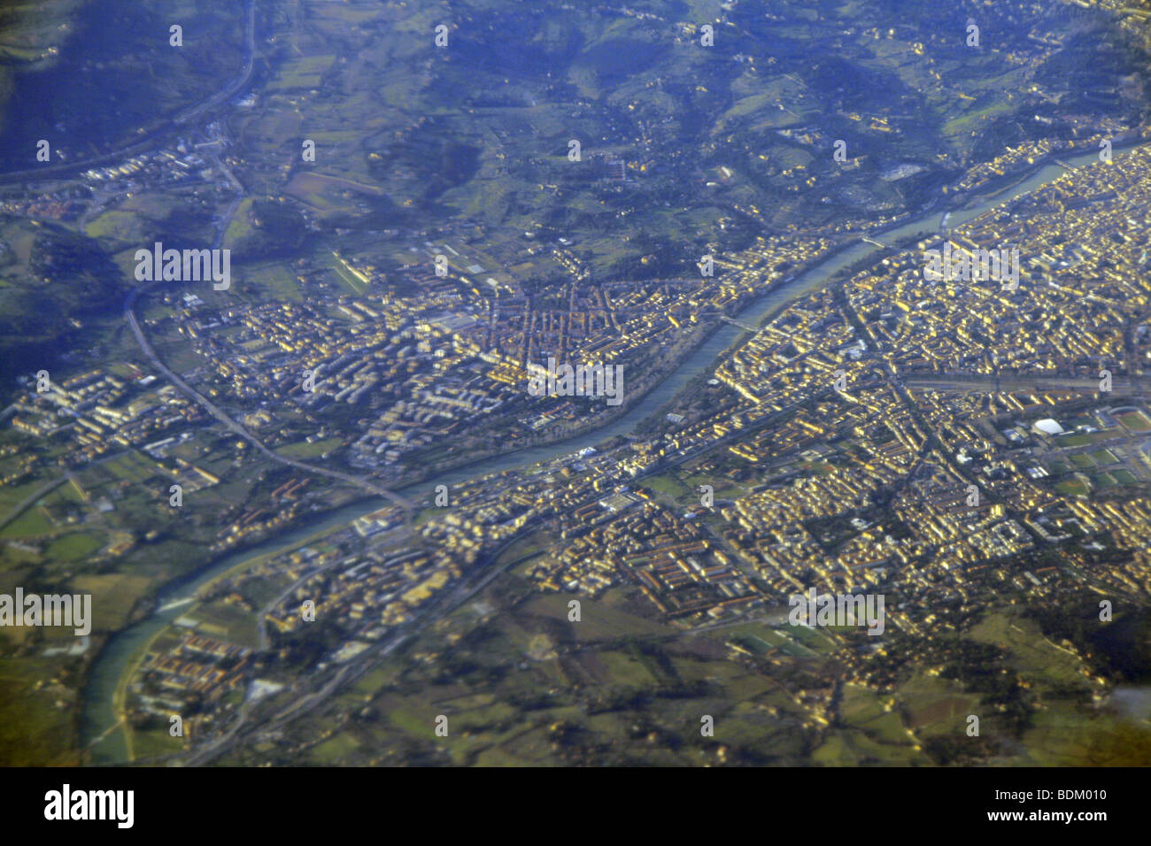 aerial view of florence, italy from plane window Stock Photo - Alamy