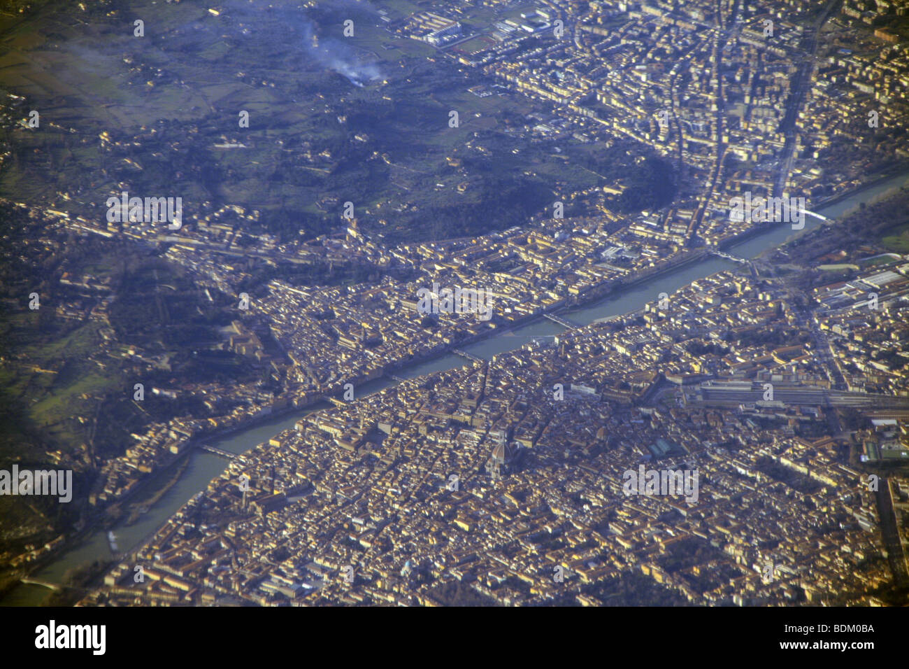 aerial view of florence, italy from plane window Stock Photo - Alamy