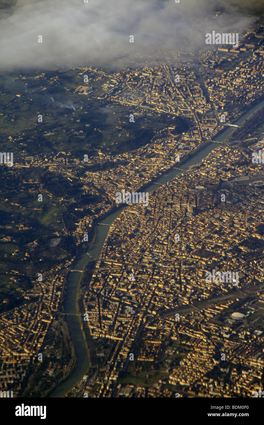 aerial view of florence, italy from plane window Stock Photo - Alamy