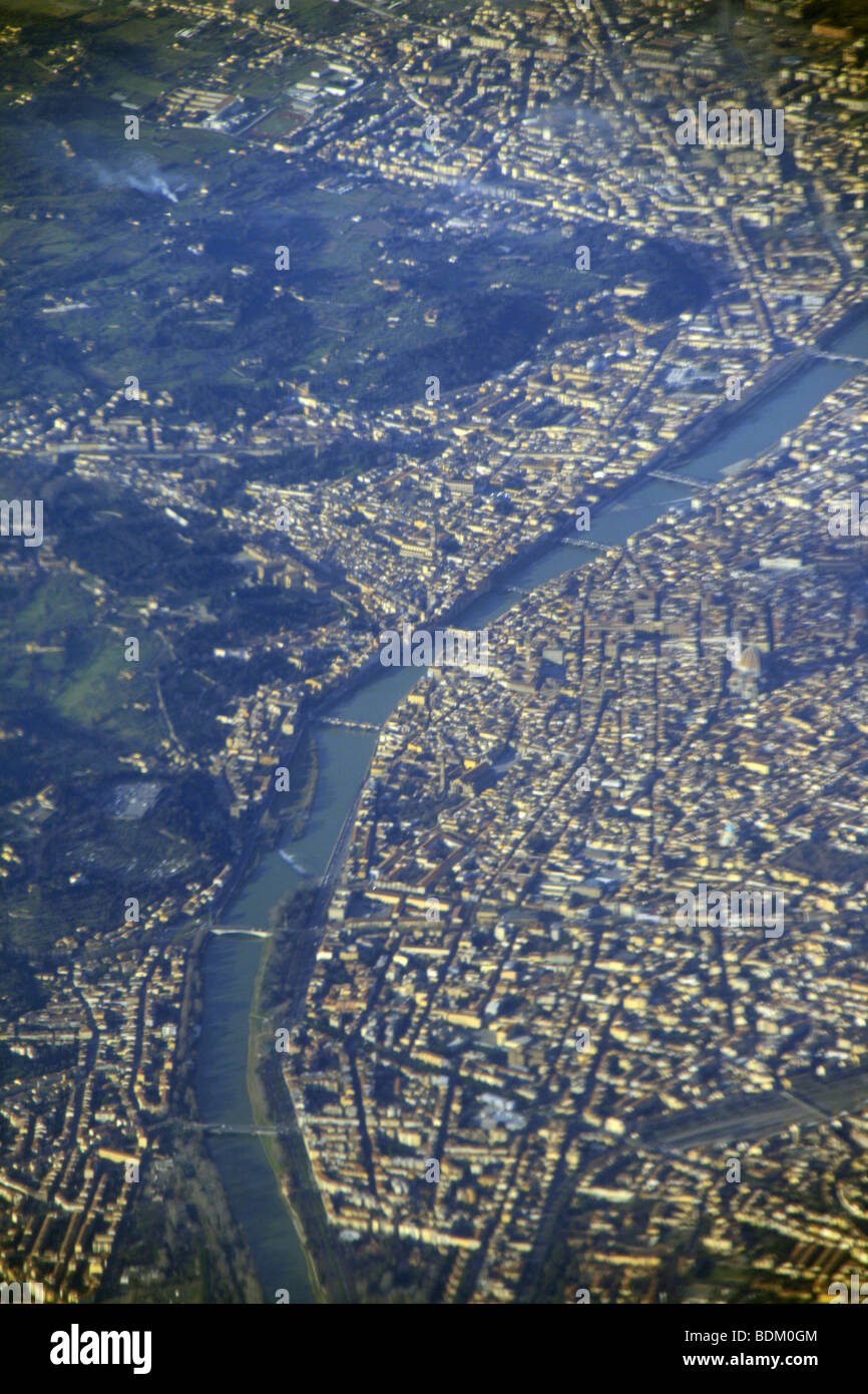 aerial view of florence, italy from plane window Stock Photo - Alamy