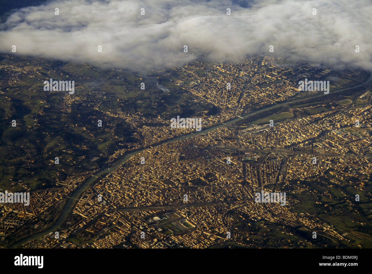 aerial view of florence, italy from plane window Stock Photo - Alamy