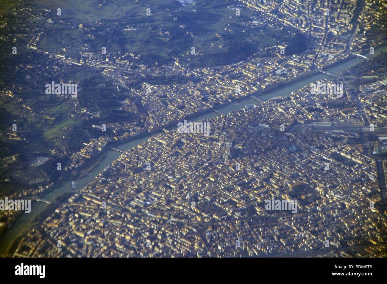 aerial view of florence, italy from plane window Stock Photo - Alamy