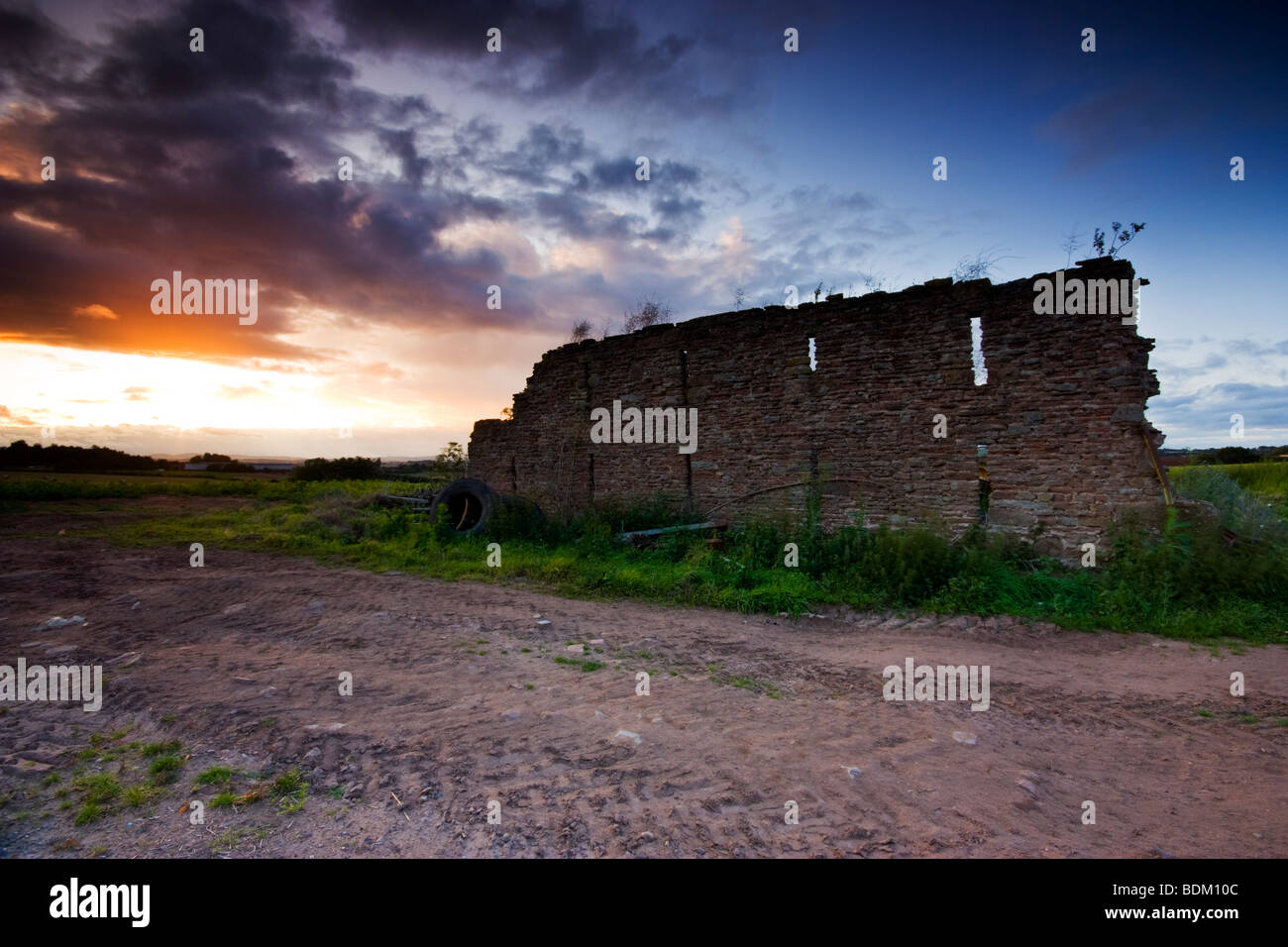 Derelict Barn at Sunset Stock Photo - Alamy