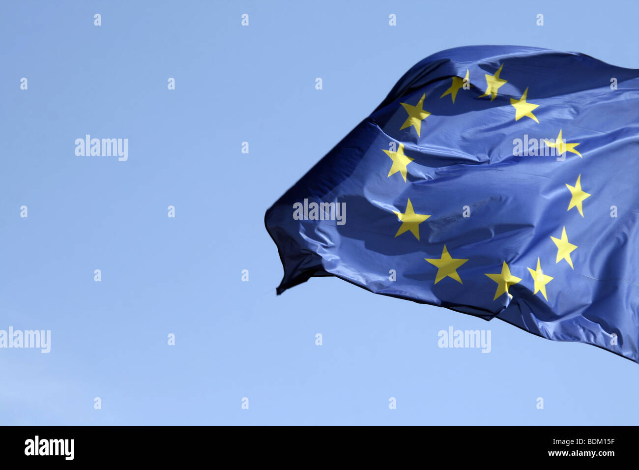 european union flag flying in the wind Stock Photo - Alamy