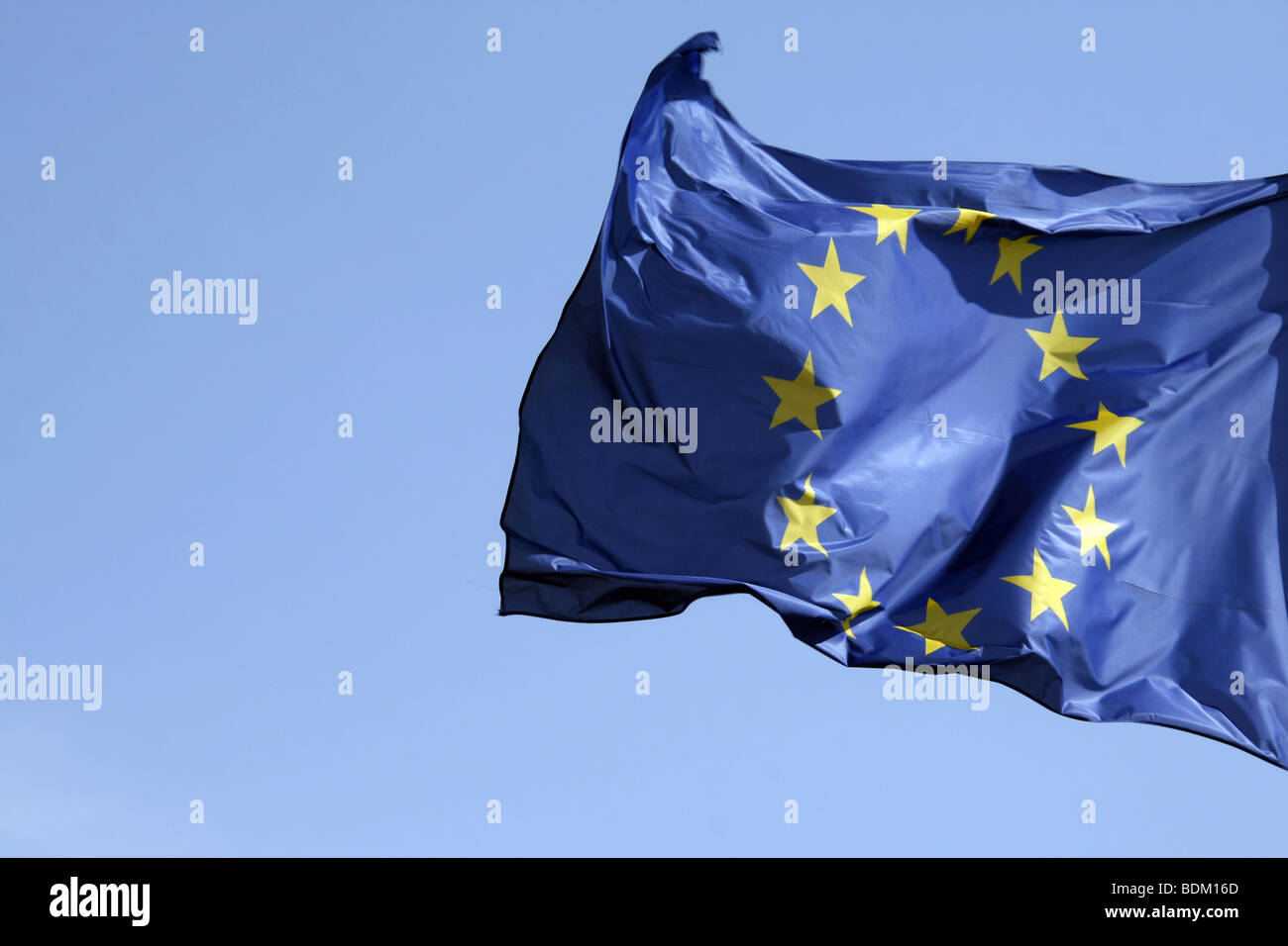 european union flag flying in the wind Stock Photo - Alamy