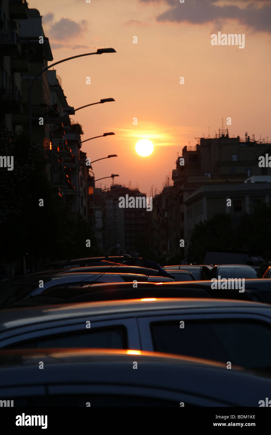 Backlit cars in car park hi-res stock photography and images - Alamy